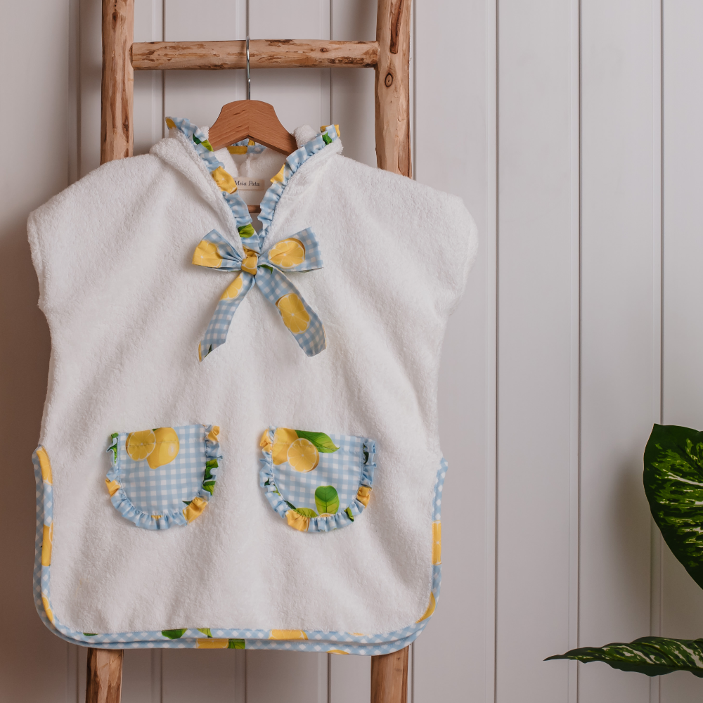 Meia Pata Girls Lemons Beach Poncho SS25 – The Wardrobe Childrens Boutique