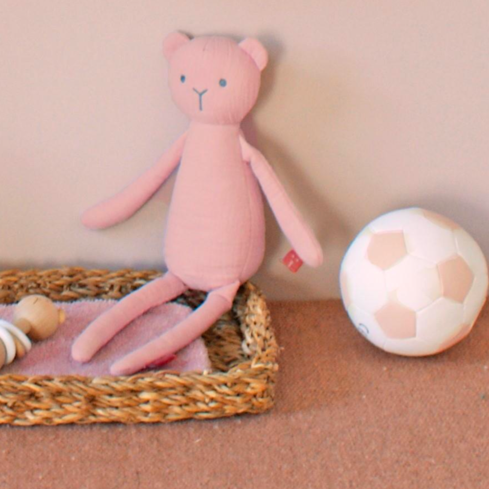 Bam Bam Organic Pink Cuddle Bear – The Wardrobe Childrens Boutique