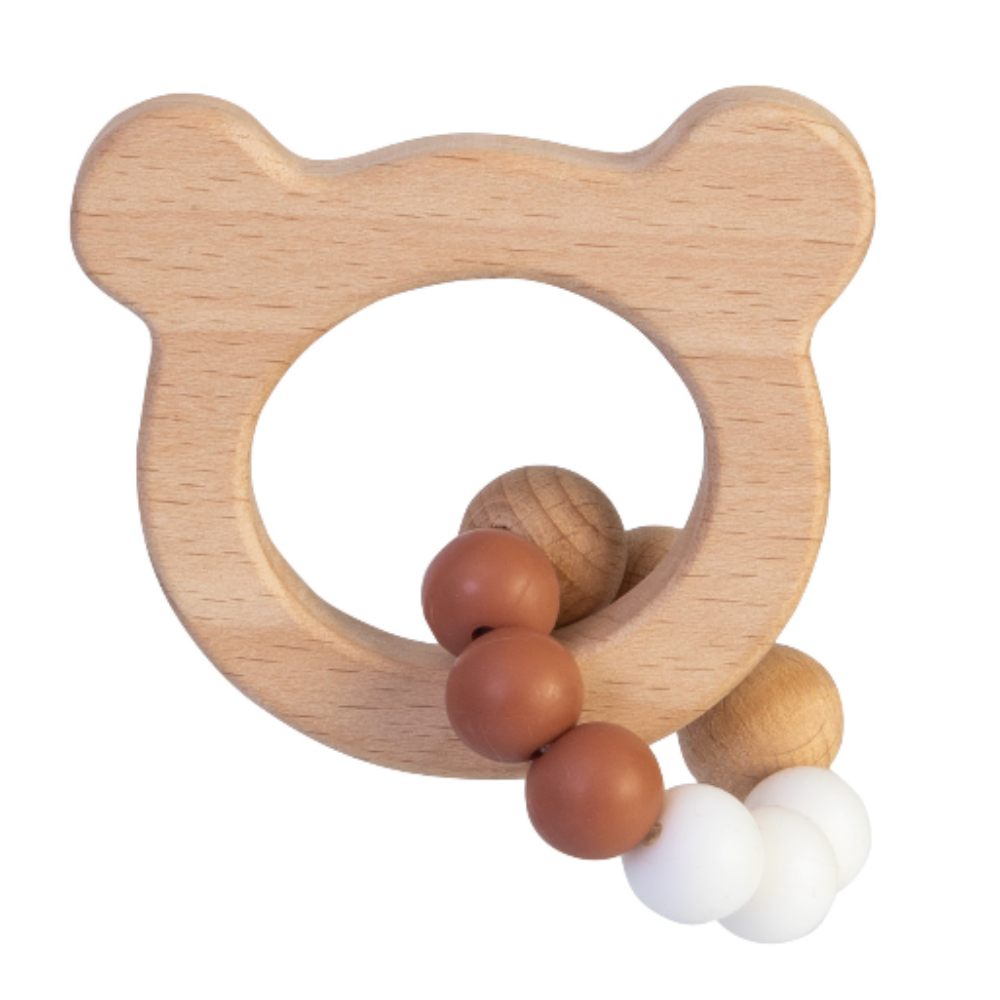 Bam Bam Wooden Bear Teether – The Wardrobe Childrens Boutique